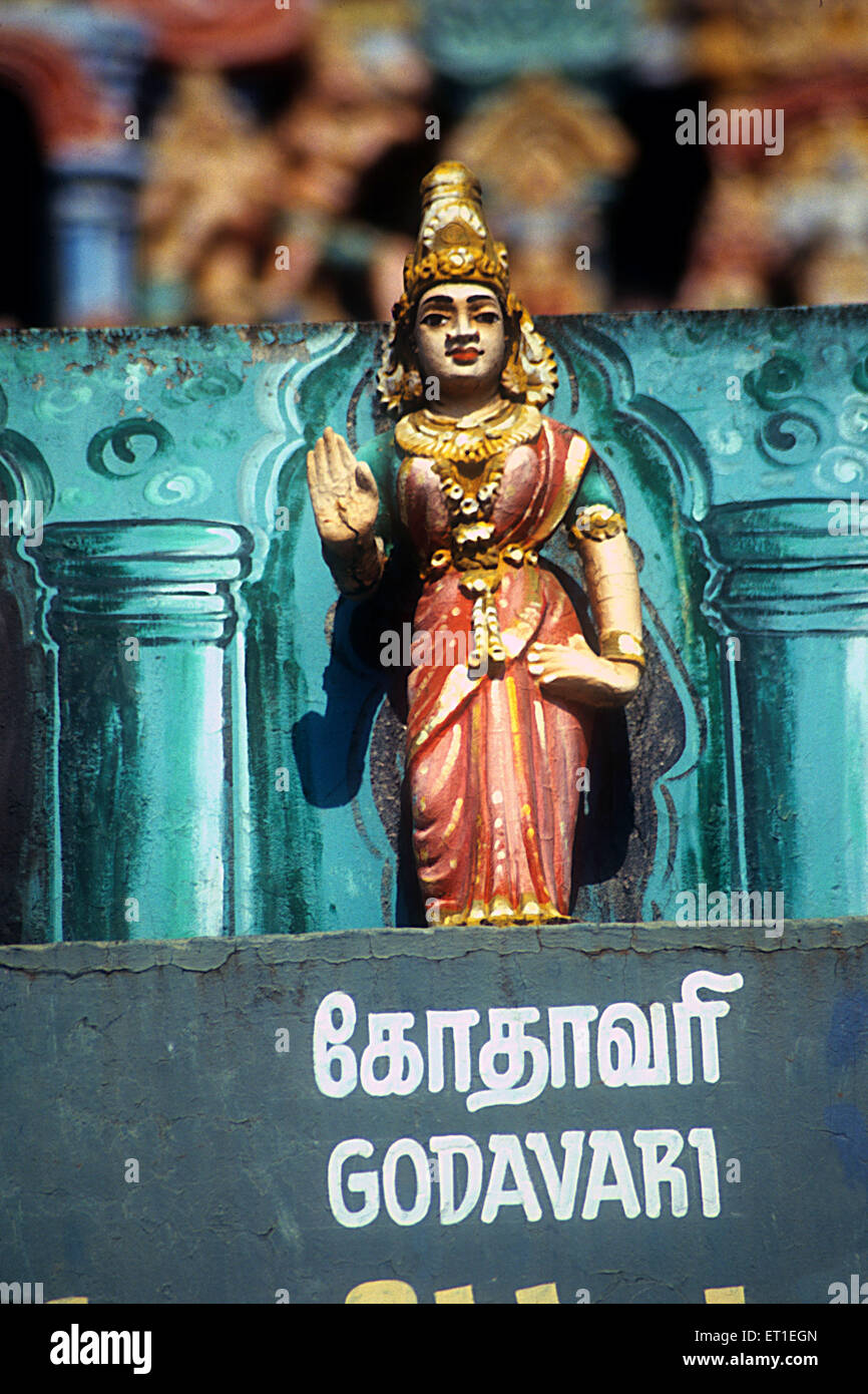 Godavari river Goddess statue India Stock Photo - Alamy