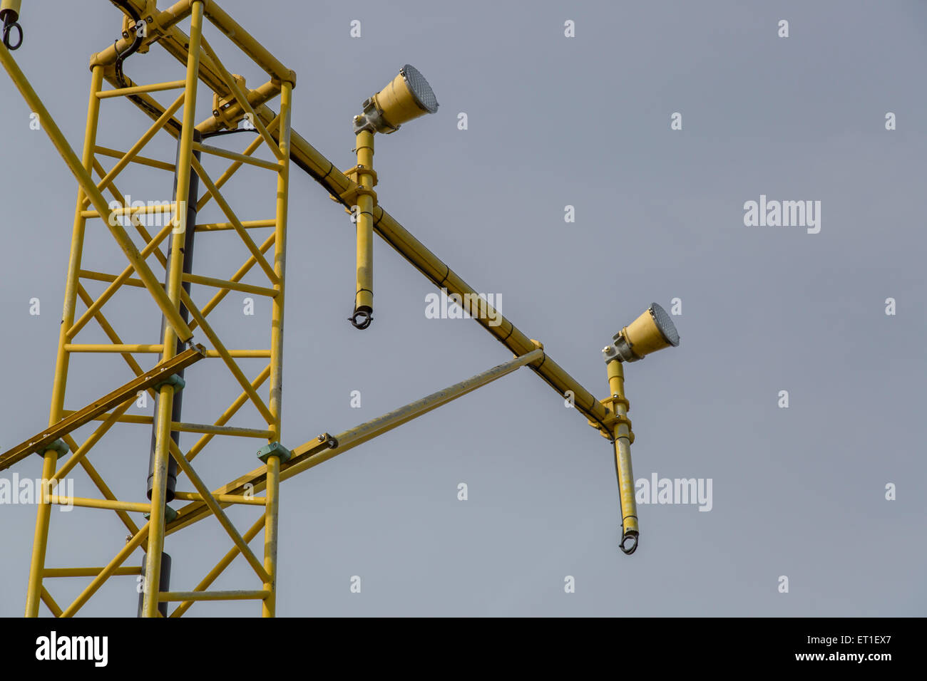 Airport Approach Light System close up Stock Photo - Alamy