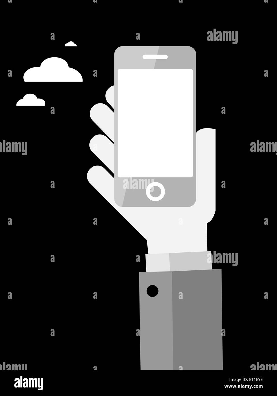 Hand touching screen Stock Photo - Alamy