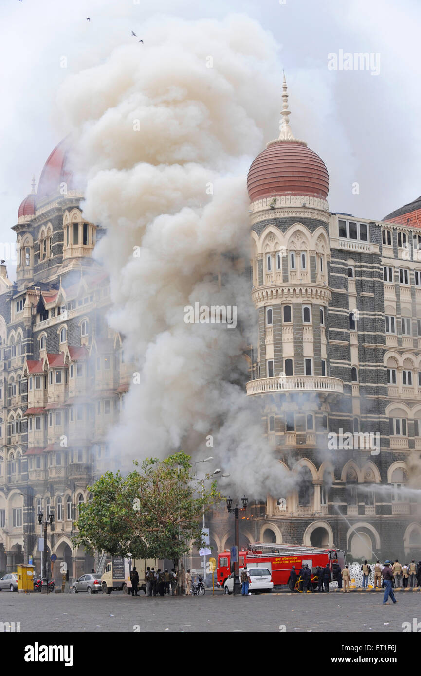 Taj Mahal hotel Fire Brigade taking position ; terrorist attack by ...