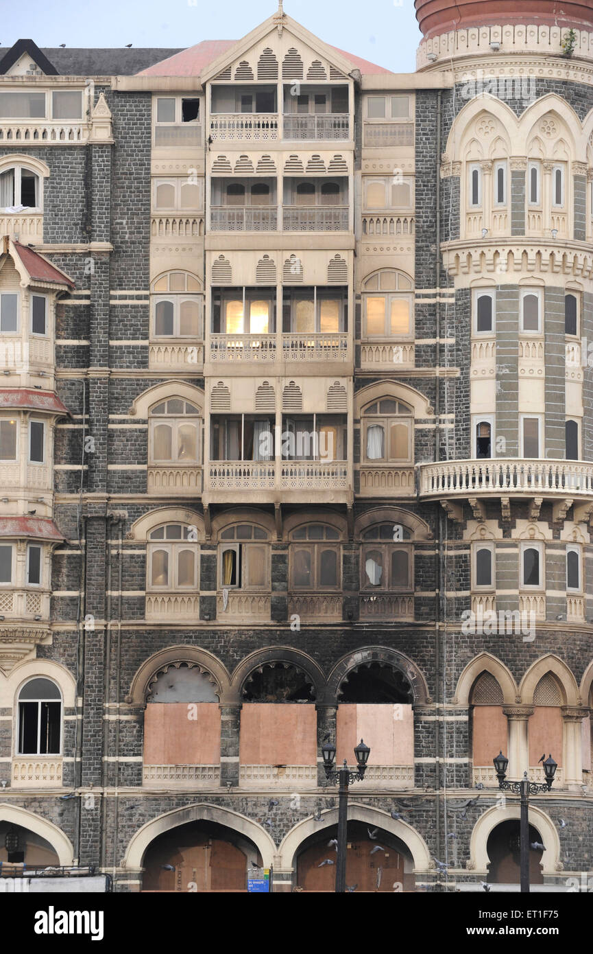 Burn window of Taj Mahal hotel ; after terrorist attack by Deccan ...