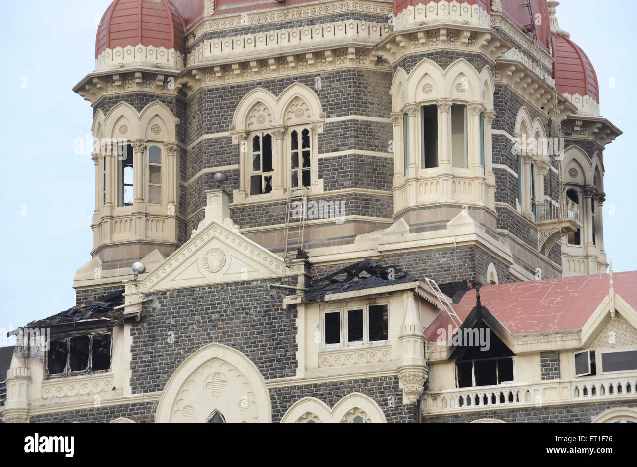 Burn window of Taj Mahal hotel ; after terrorist attack by Deccan ...