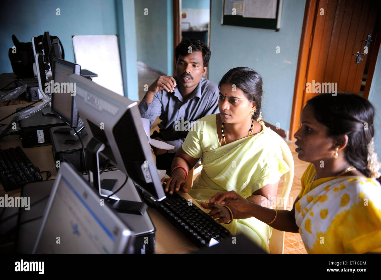 Women Learning Computer India High Resolution Stock Photography and ...