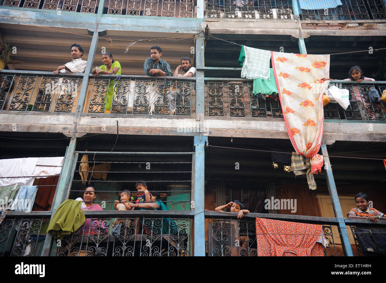 Residents in chawl in Kamathipura ; Bombay Mumbai ; Maharashtra Stock ...
