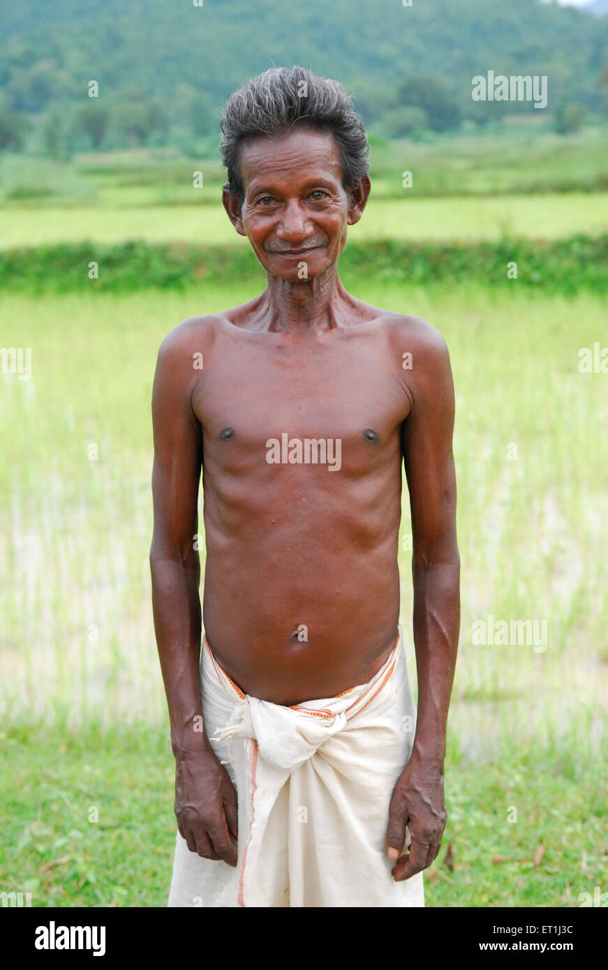 tribal old man, Ho tribe, tribal people, Chakradharpur, West Singhbhum ...
