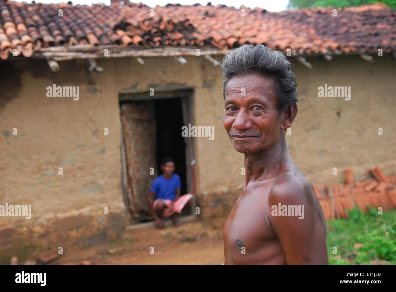 tribal old man, Ho tribe, tribal people, Chakradharpur, West Singhbhum ...