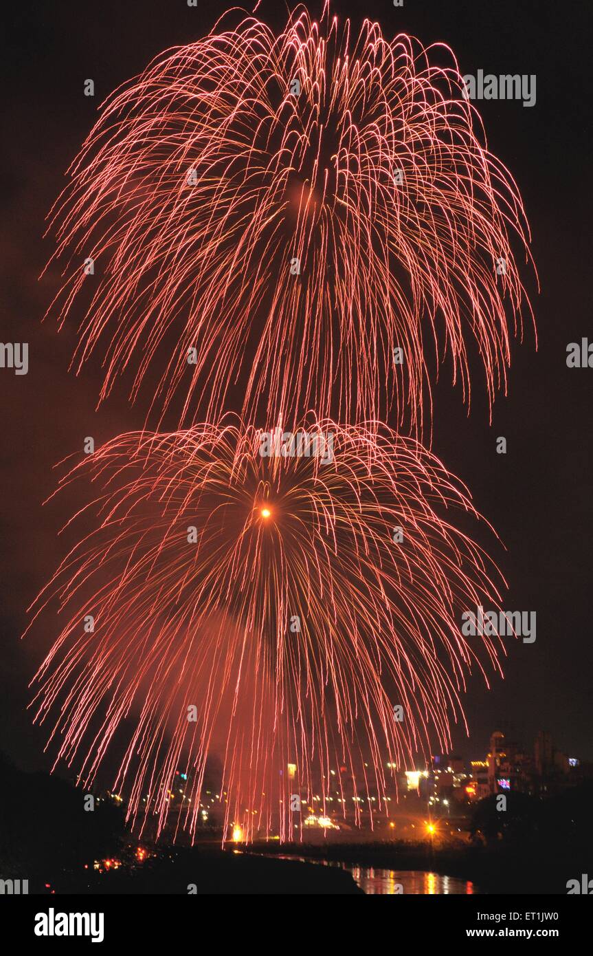 Firework for Diwali festival ; Pune ; Maharashtra ; India ; Asia ...