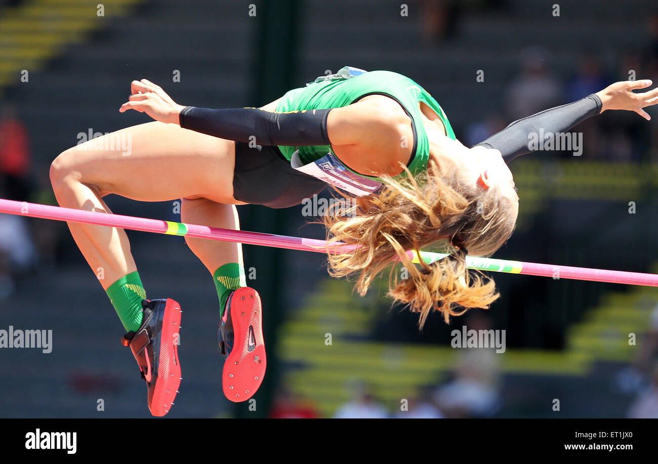 Eugene, Oregon, USA. 10th June, 2015. Ashlee Moore Keys competes in the ...
