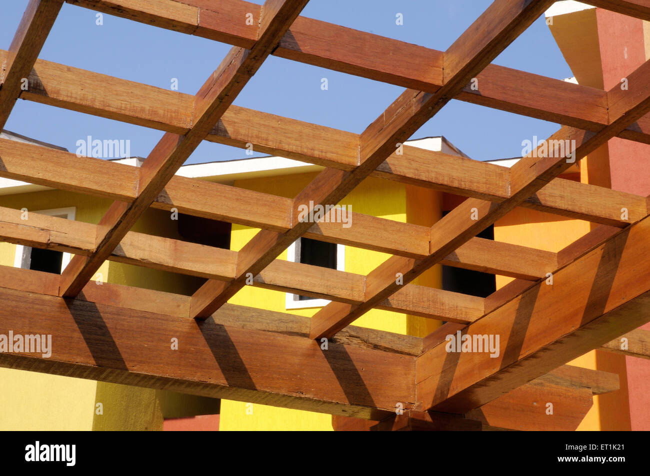Wooden pergola structure ; Pune ; Maharashtra ; India Stock Photo - Alamy