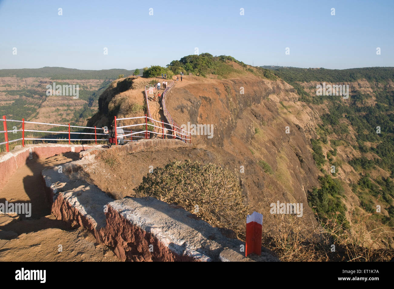 Elephant point iron railing Mahabaleshwar Jaoli Maharashtra India Asia ...