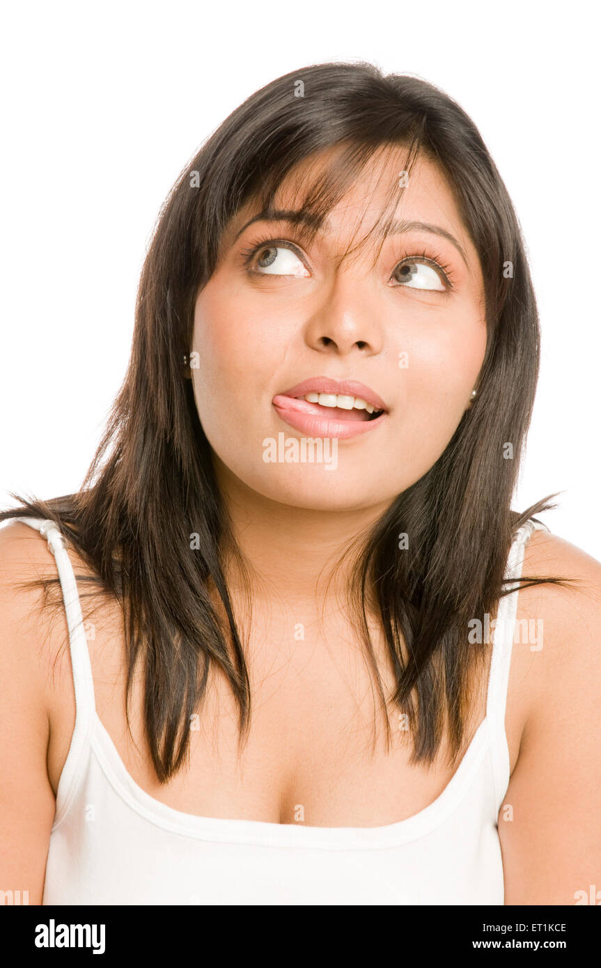 Girl Giving Memory Recollection Expression Pune Maharashtra India Asia