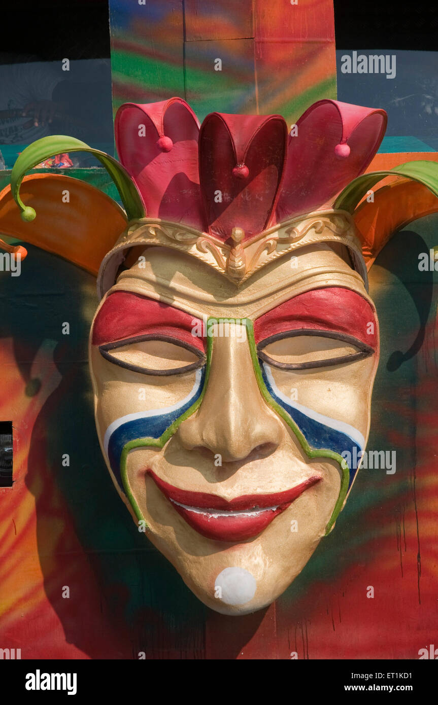 Goa carnival smiling clown mask Goa India Asia Asian Indian Stock Photo ...