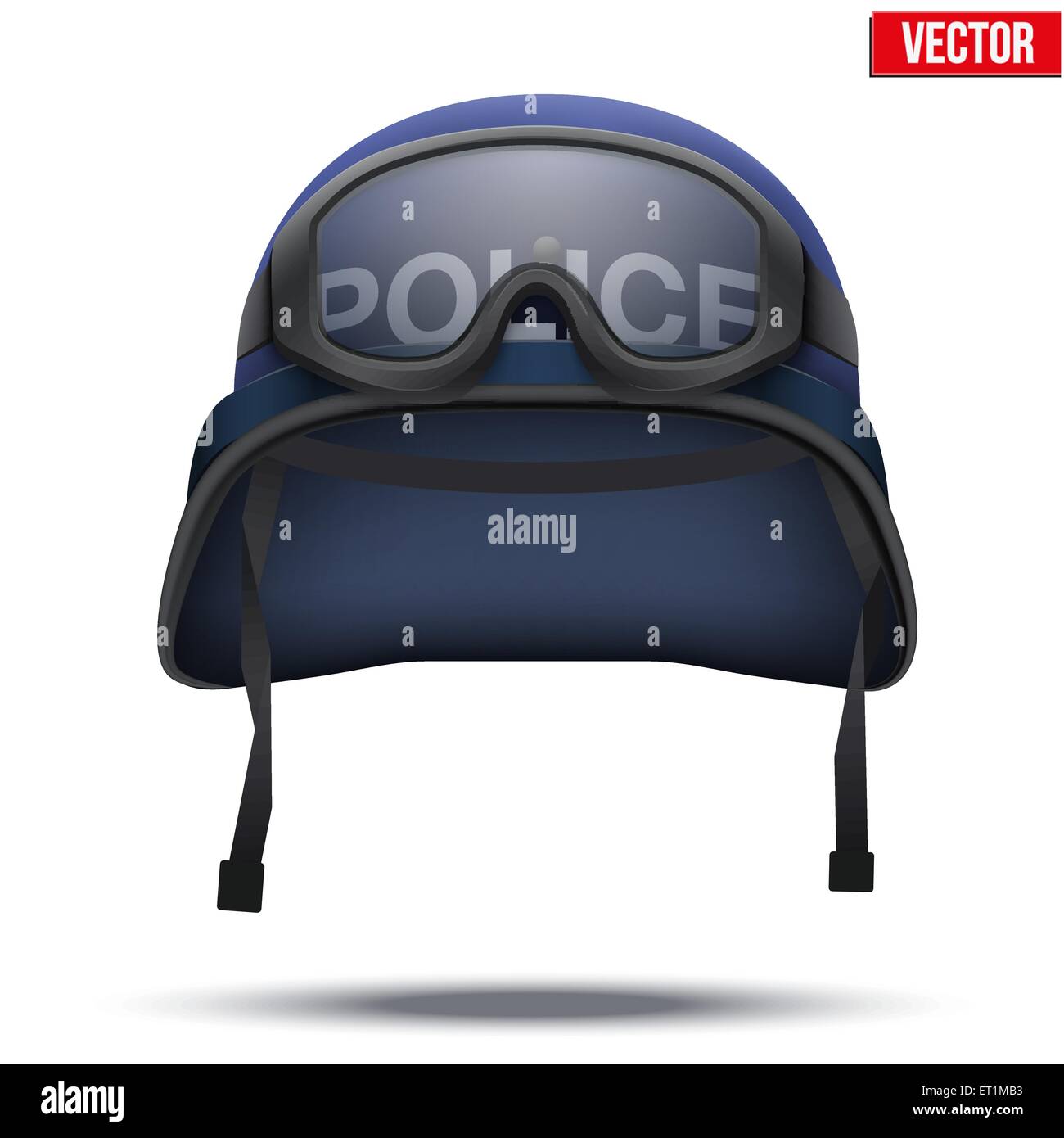 Blue Police helmets and mask. Vector Illustration Stock Vector Image ...