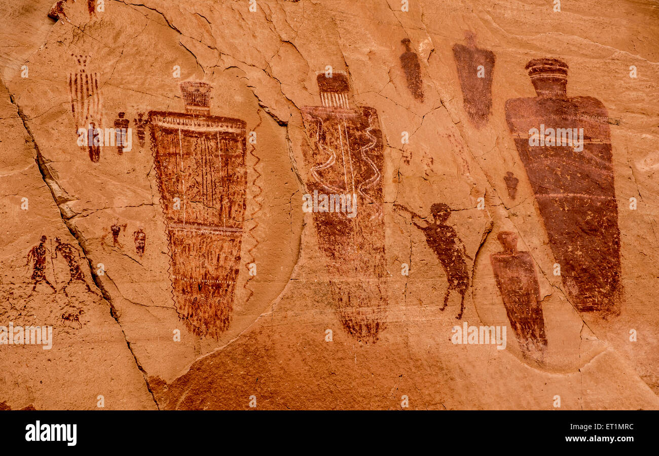 Horseshoe Canyon Pictographs, Canyonlands National Park - Utah Stock ...