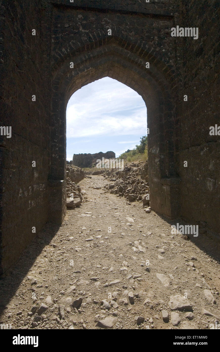 Great main gate of Gavilgad fort at Chikhaldara ; district Amravati ...