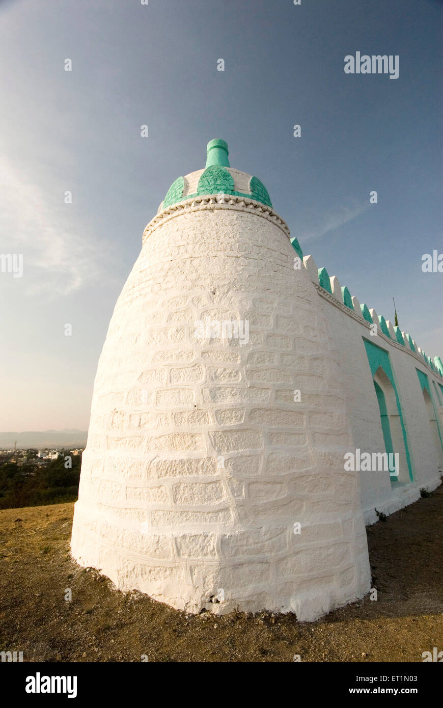 Eidgah on hilltop, mosque, masjid, Junnar village, district Pune ...