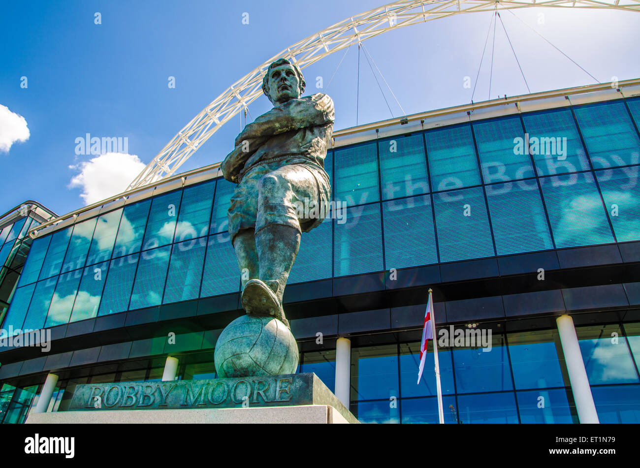 Bobby Moore statue at Wembley Stadium in Wembley Park, London, England ...