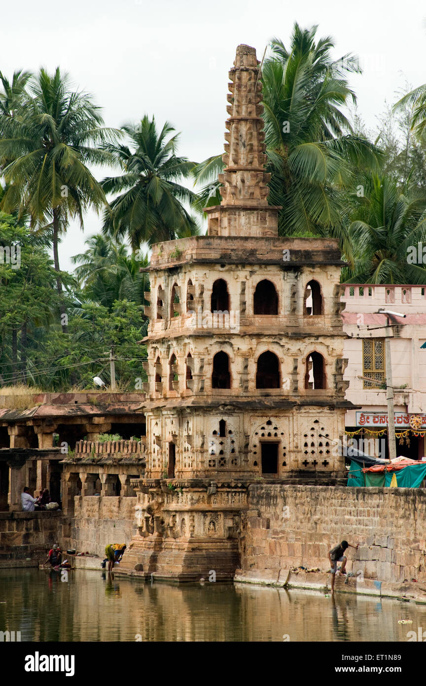 Tank harida tirtha with goddess temple and victory tower ; Banashankari ...