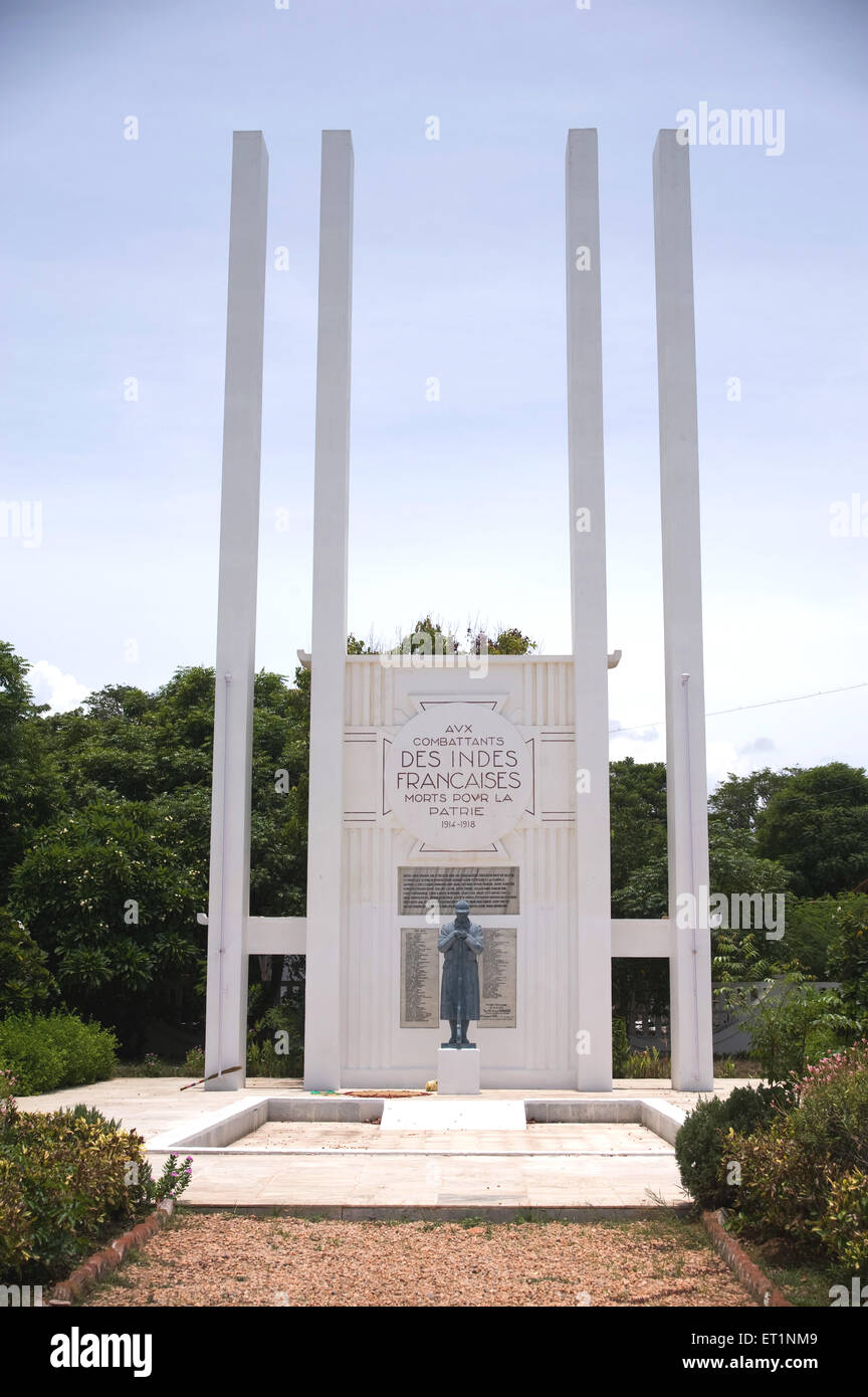 War memorial ; Pondicherry Puducherry Union Territory ; India Stock ...