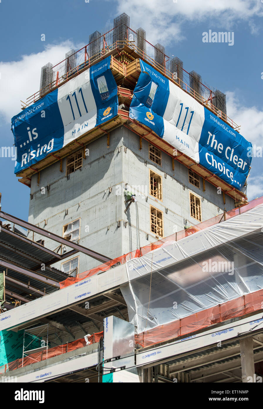 Urban Construction of New High-Rise Building in Downtown Salt Lake City ...