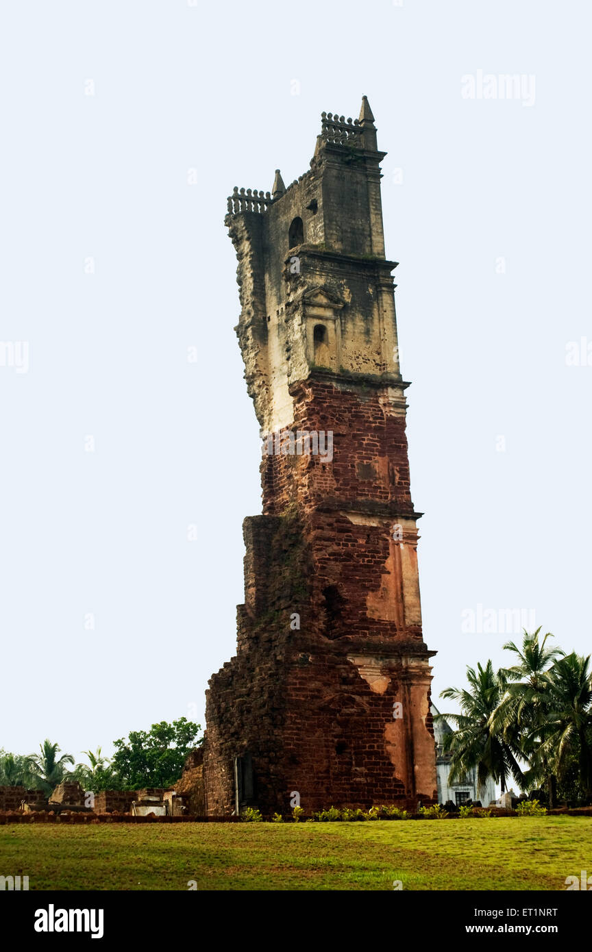 Old tower of church of saint augustine ; Old Goa ; India Stock Photo ...