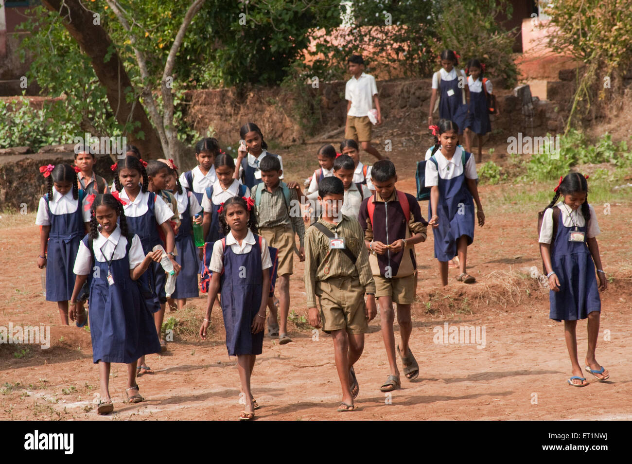 Village Boy And Girl Going To School India Editorial