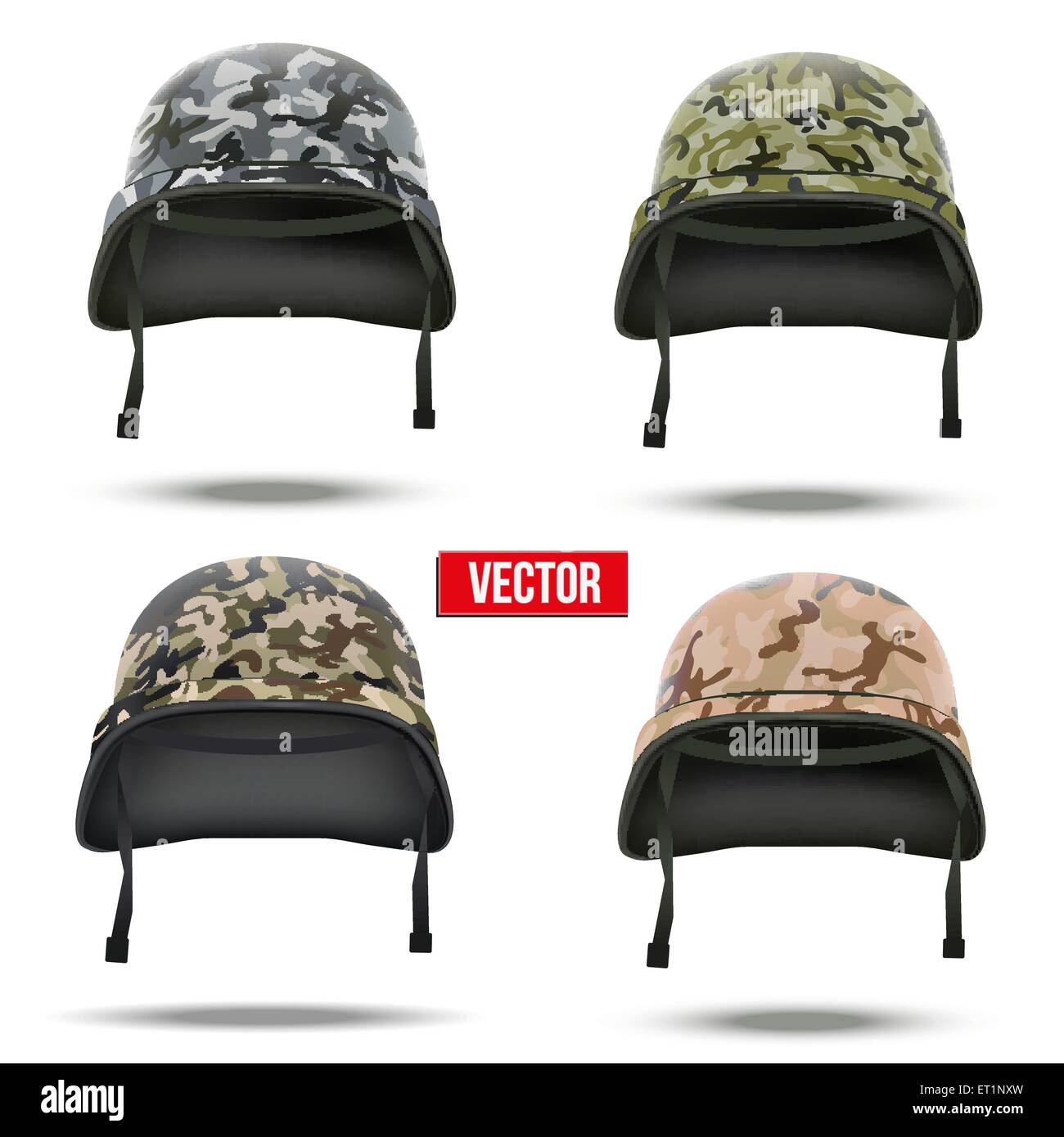 Set of Military camouflage helmets. Vector Illustration Stock Vector ...