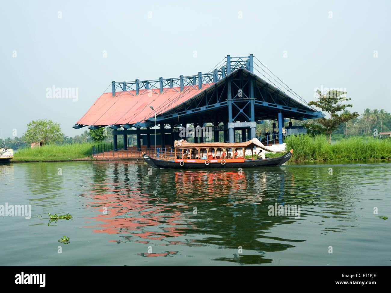 Nehru Pavilion ; Boat in backwater ; Alleppey ; Alappuzha ; Kerala ...