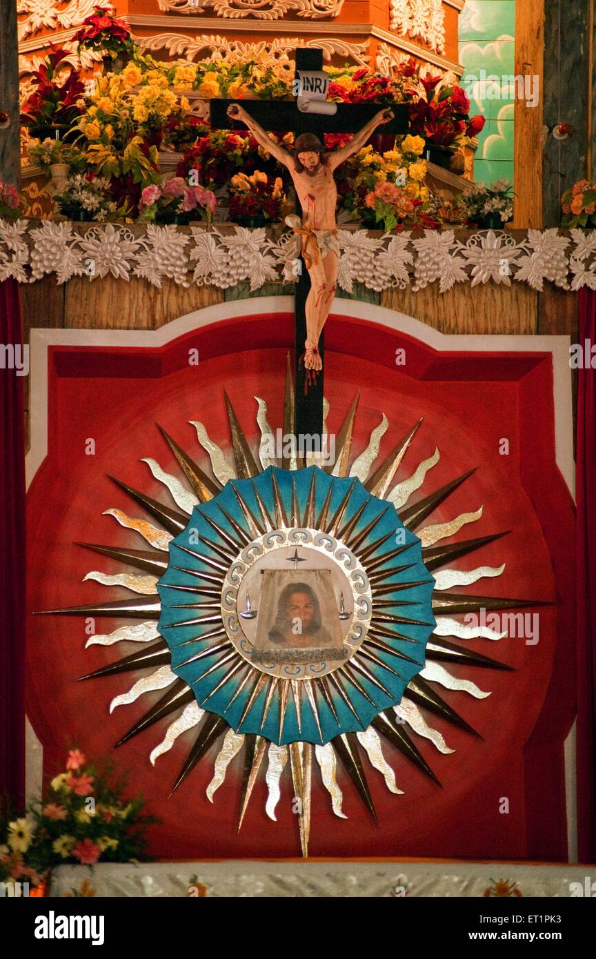 Statue of christ jesus in santa cruz basilica ; Cochin Kochi ; Kerala ...