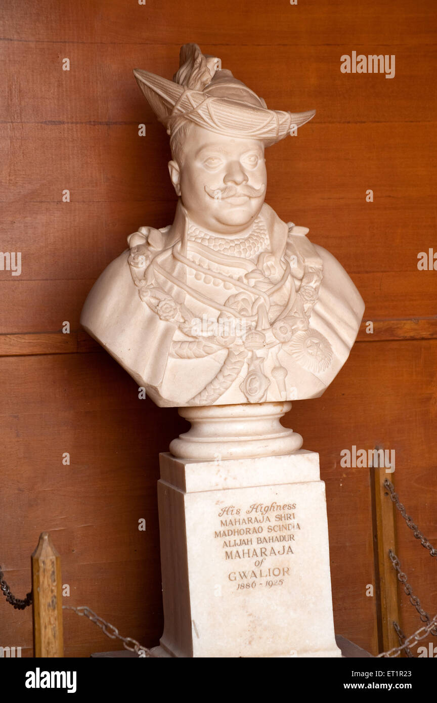Statue Of Maharaja Shri Madhavrao Scindia In Gujri Mahal Museum Gwalior Madhya Pradesh