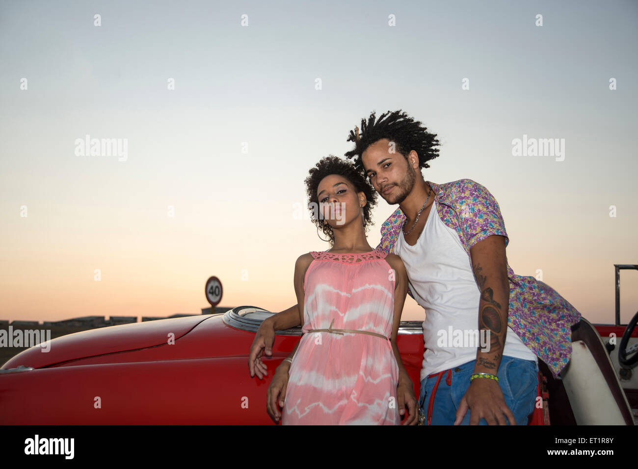 Couple having fun in car hi-res stock photography and images - Alamy