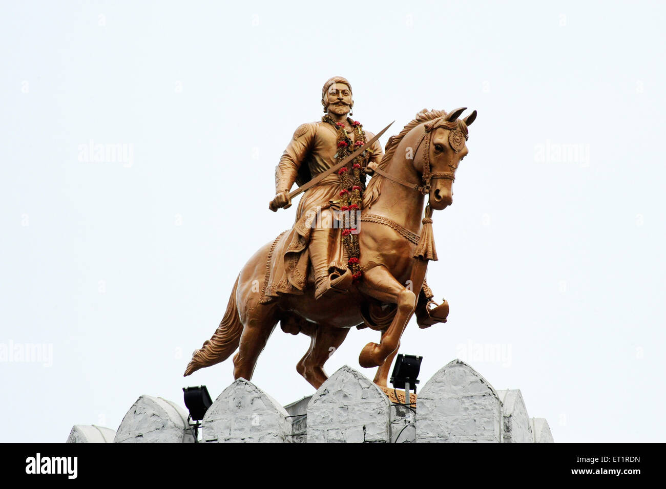 Statue of Shivaji Maharaj on horse at Akluj Fort, Shivsrushti Killa ...