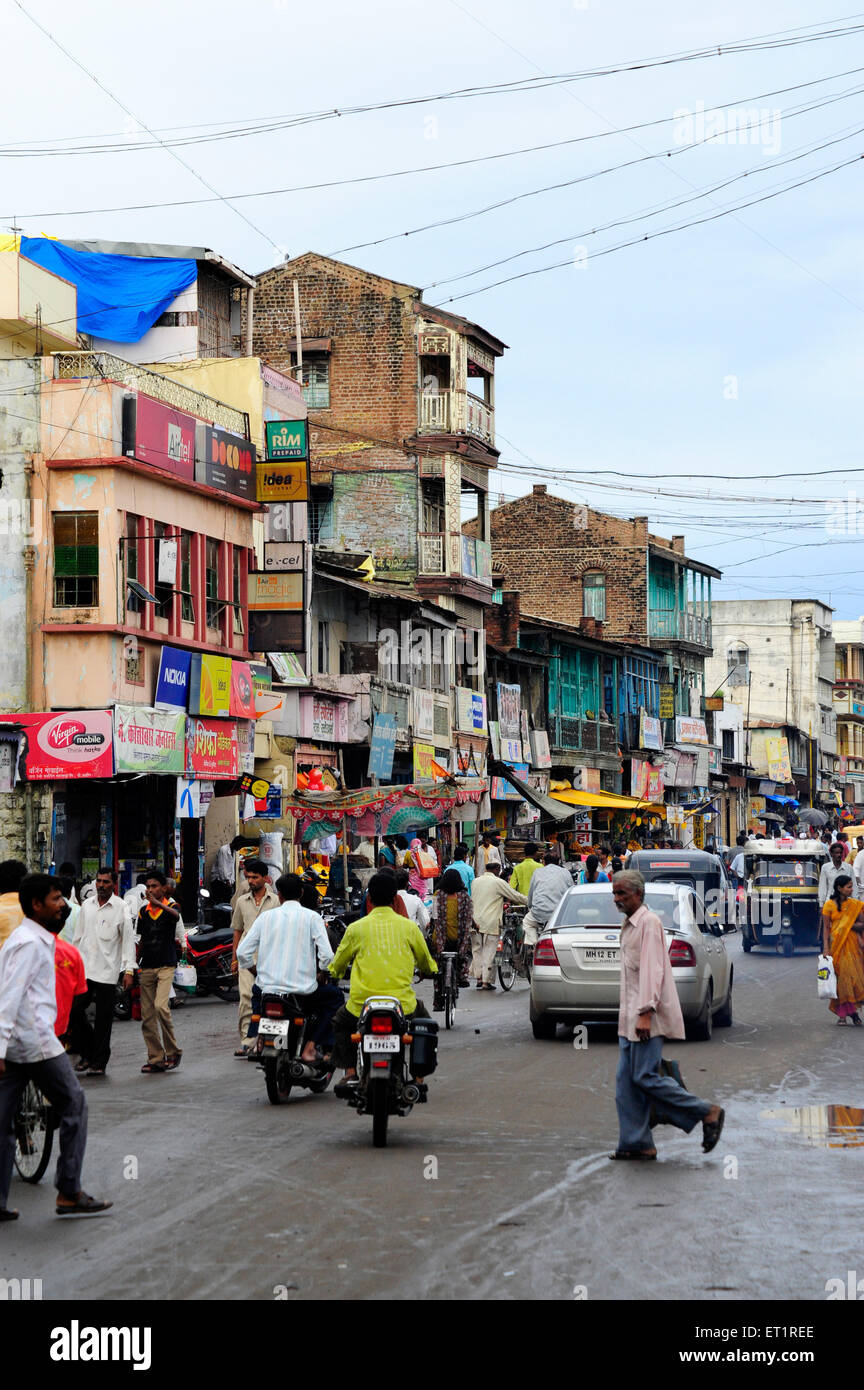 Market and old building ; Barshi ; Solapur ; Maharashtra ; India Stock ...