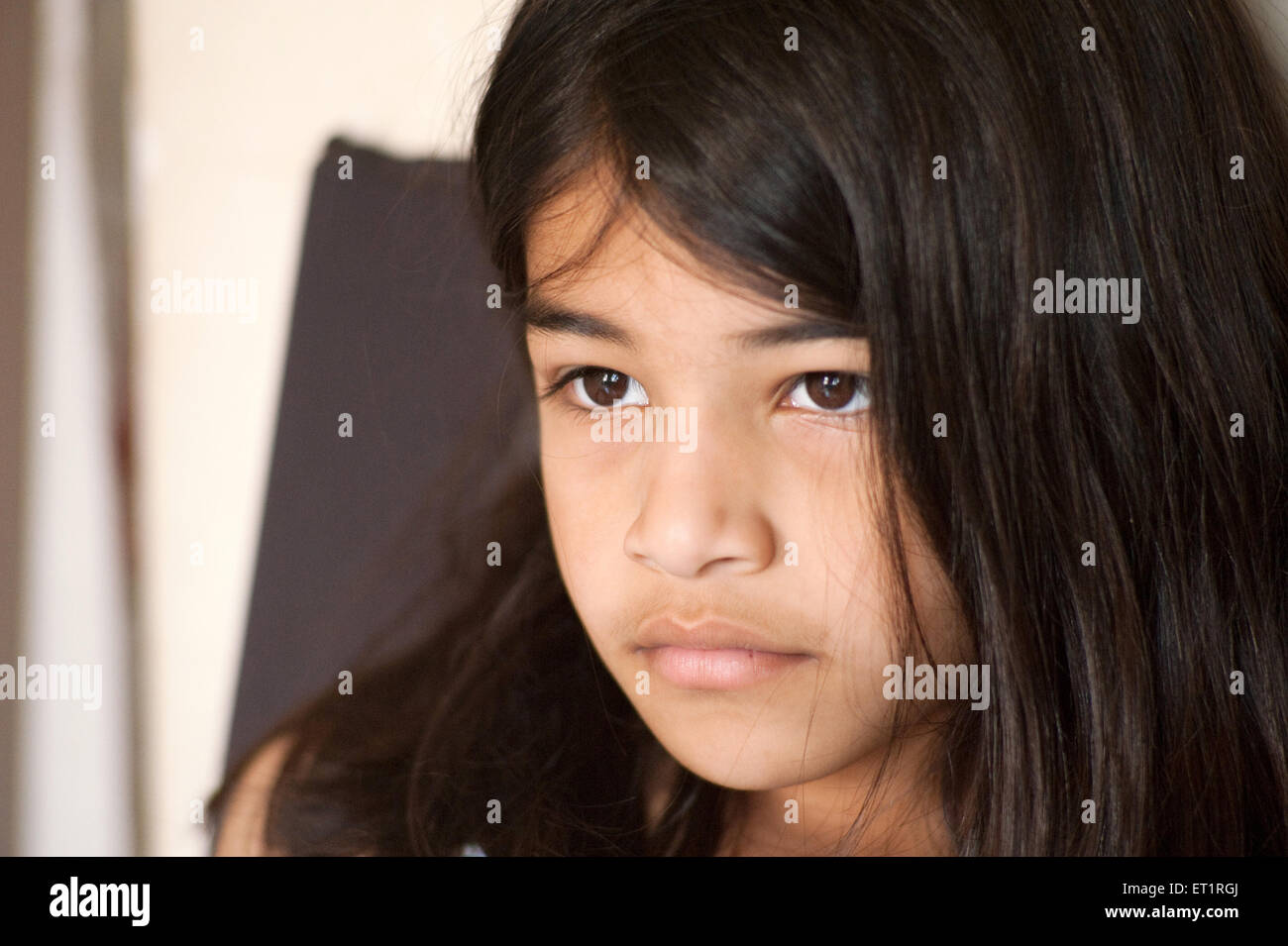 Girl in serious mood Bombay ; Mumbai ; Maharashtra ; India MR#556 Stock ...