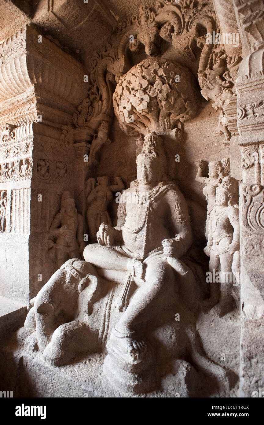 Statue of lord indra in ellora jain cave at jagannath sabha ...