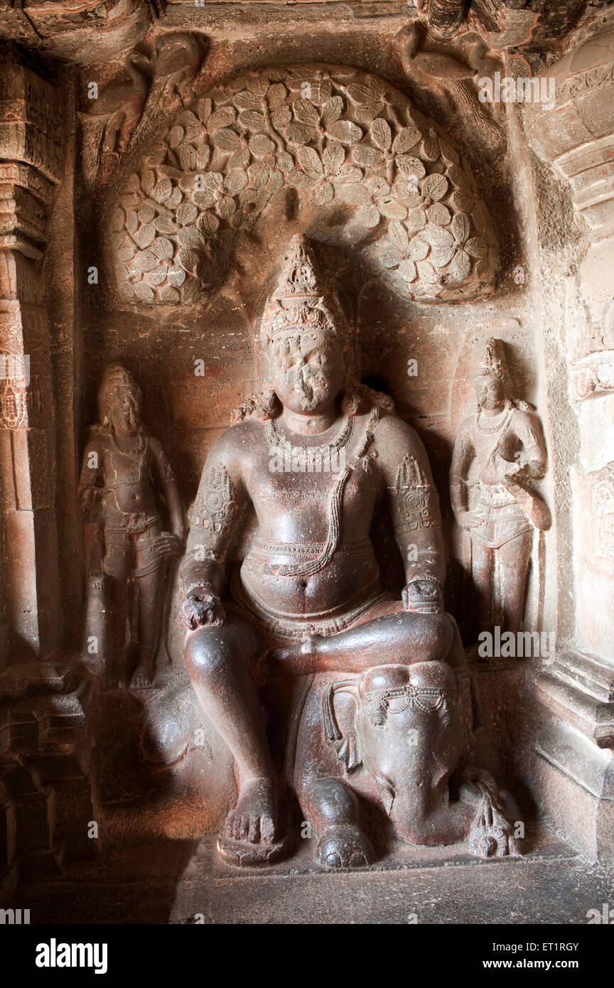 Statue of Lord Indra in Ellora Jain Cave at Indra Sabha Ellora Caves ...