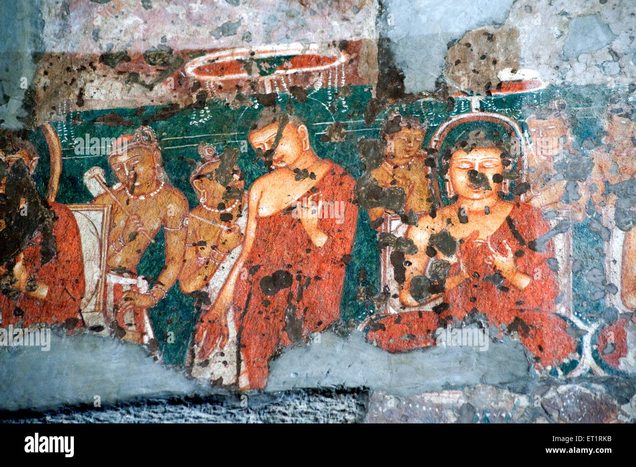 Paintings of ajanta caves ; Aurangabad ; Maharashtra ; India Stock ...