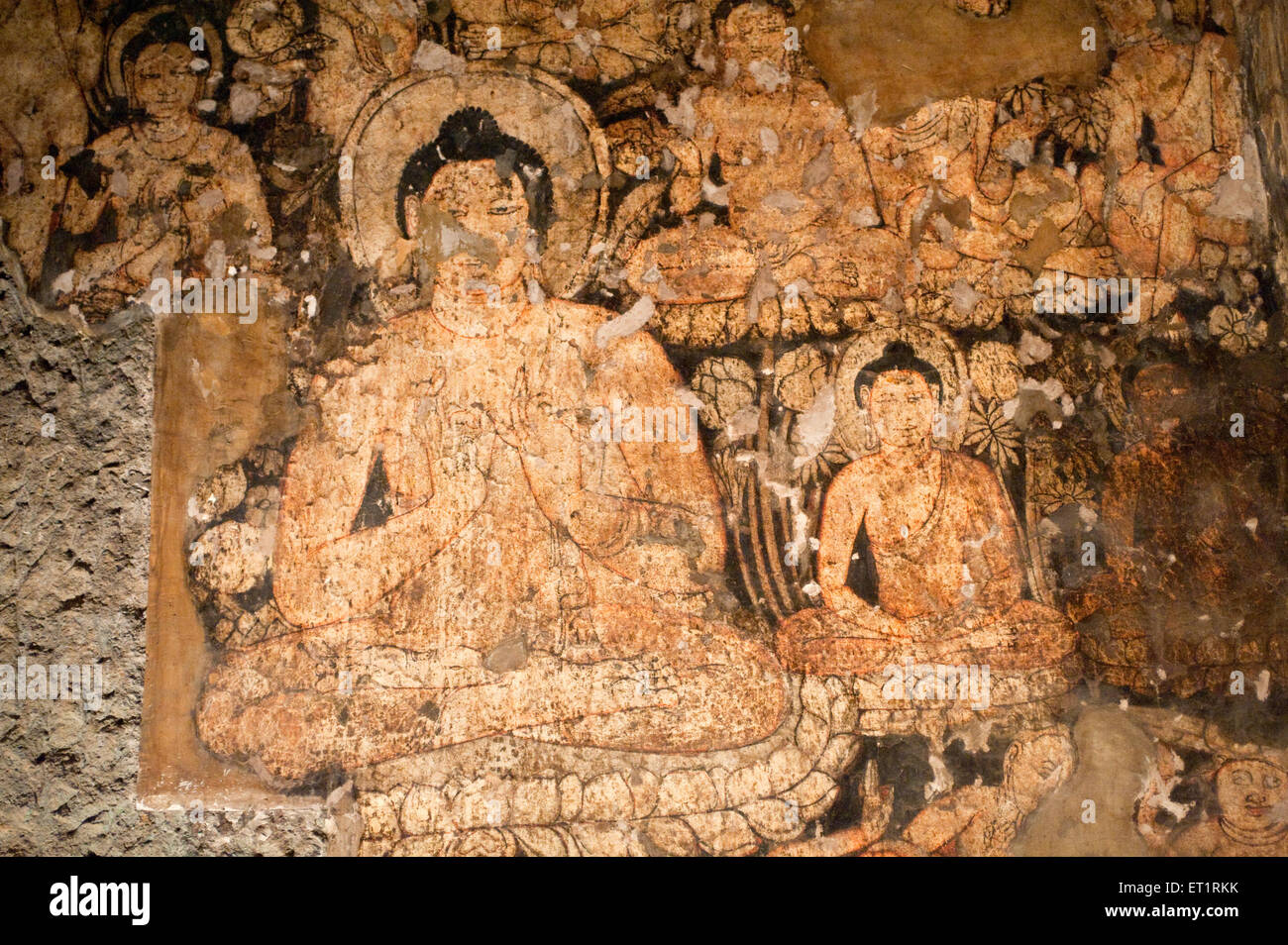 Buddha painted in ajanta caves ; Aurangabad ; Maharashtra ; India Stock ...