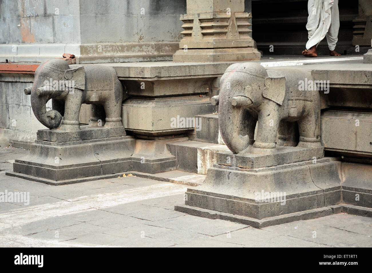 Elephant sculpture, Narsiha Temple, Nira Narsingpur, Indapur taluka ...