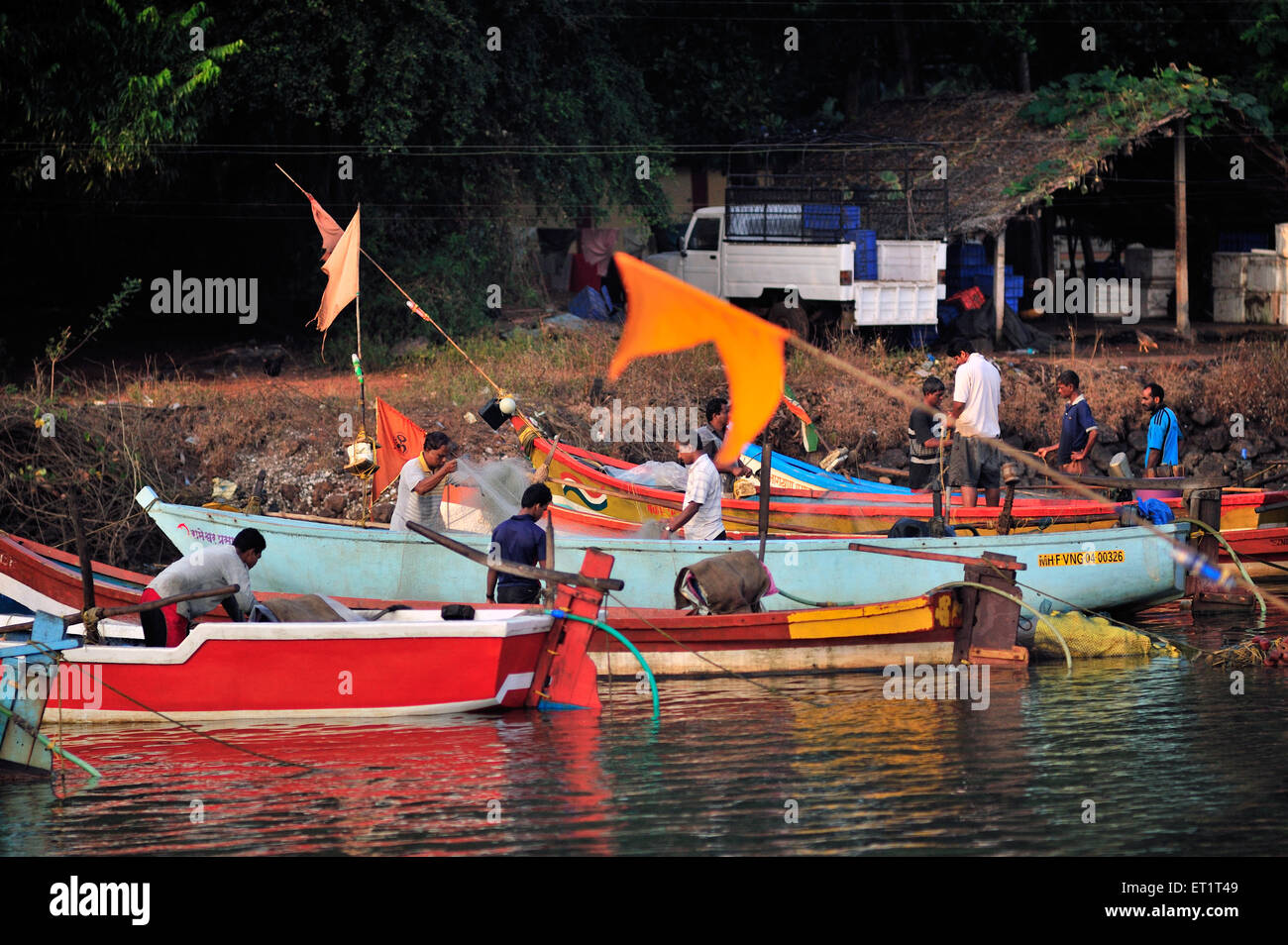 Indian fishing boats, Sindhudurg, Konkan, Maharashtra, India, Asia ...