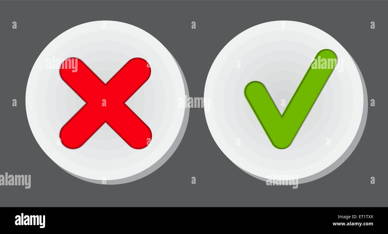 Vector Red and Green Check Mark Icons Stock Vector Image & Art - Alamy