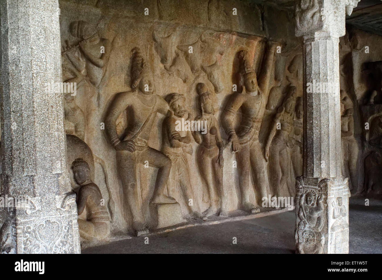 Carving at Krishna Mandapam Mahabalipuram Tamilnadu India Asia Stock ...