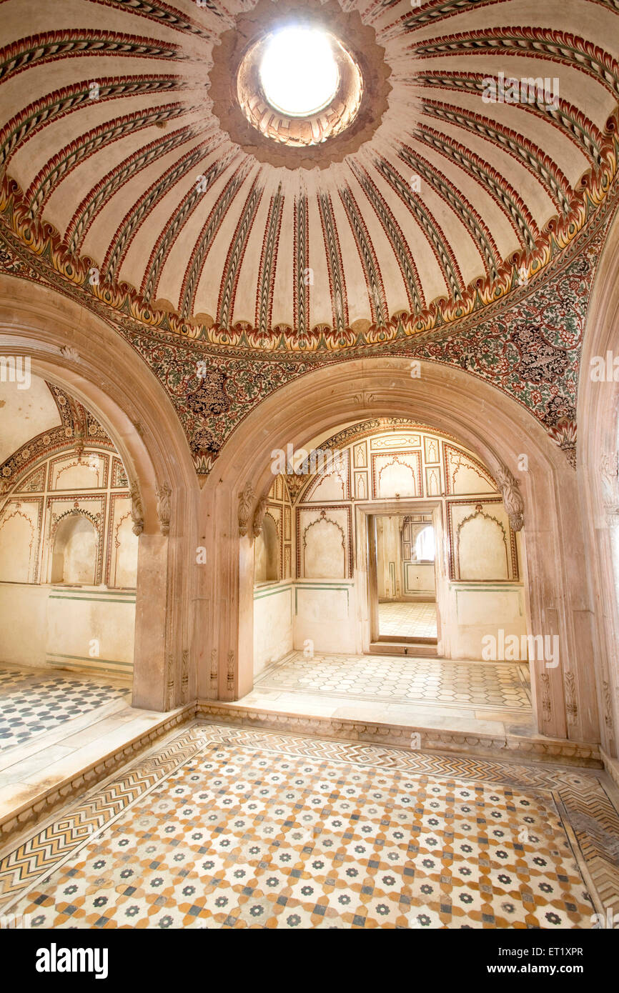 Hamam old bathroom and wall painting in Government museum ; Bharatpur ...
