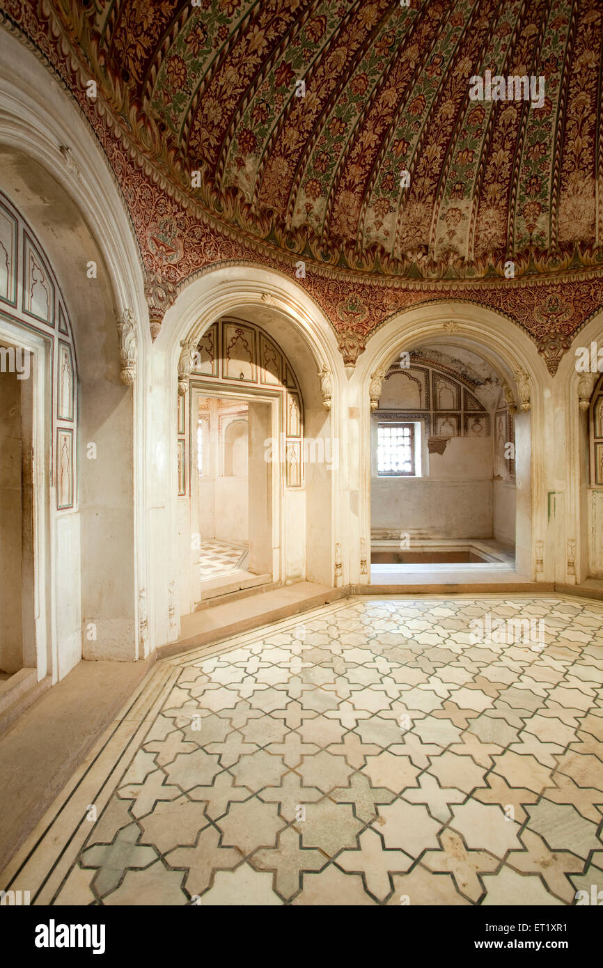 Hamam old bathroom and wall painting in Government museum ; Bharatpur ...