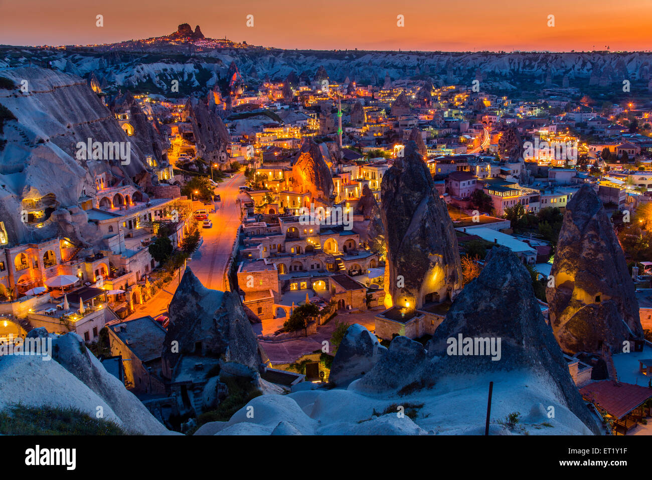 Sunset view over Goreme, Cappadocia, Turkey Stock Photo - Alamy