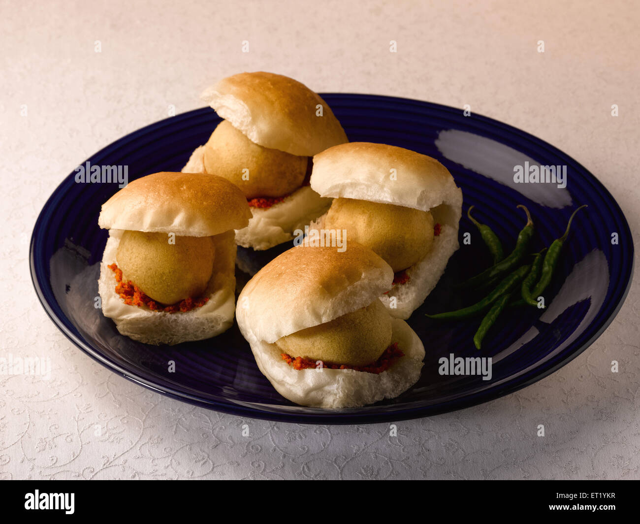 vada pav served in plate Stock Photo - Alamy