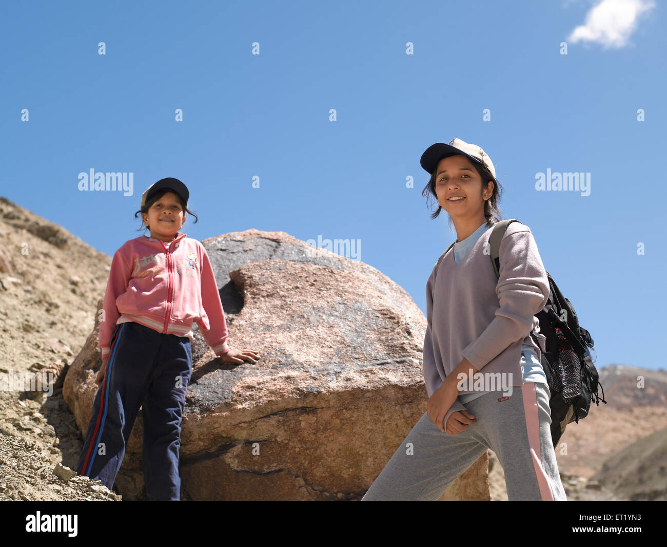 Indian kids trekking mountain hi-res stock photography and images - Alamy