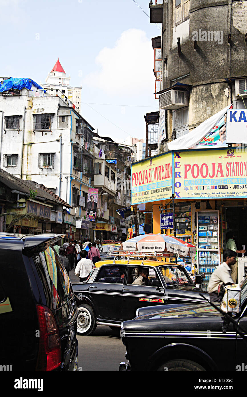 Old building chawl mass urban housing ; Charni road ; Bombay Mumbai ...