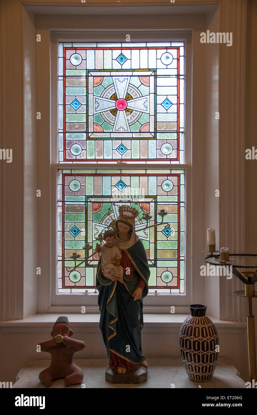 An alcove lit from a leadlight window at the Convent Gallery ...