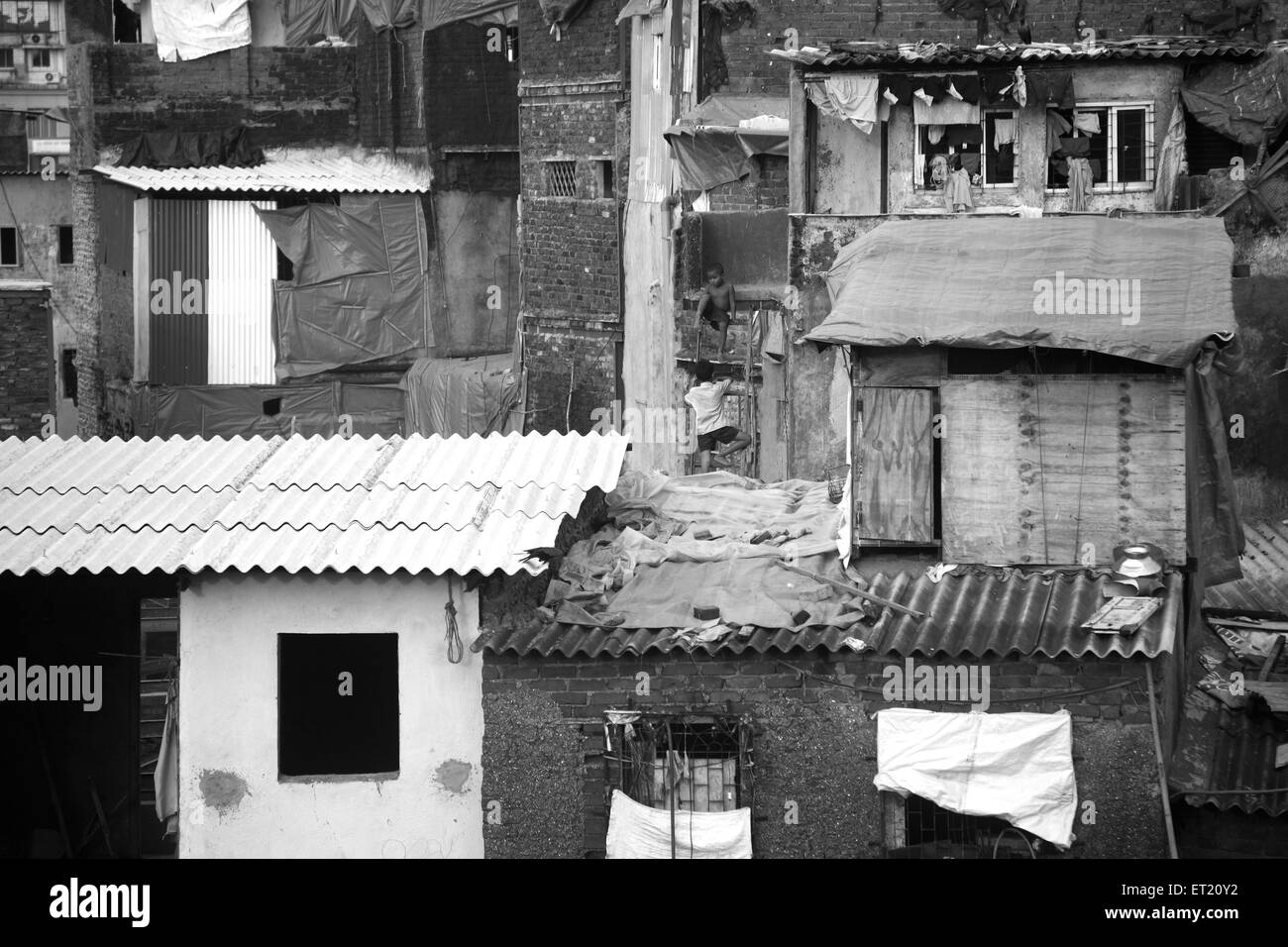 Slum Behram Naupada at Anant Kanekar Marg ; Bandra ; Bombay Mumbai ...